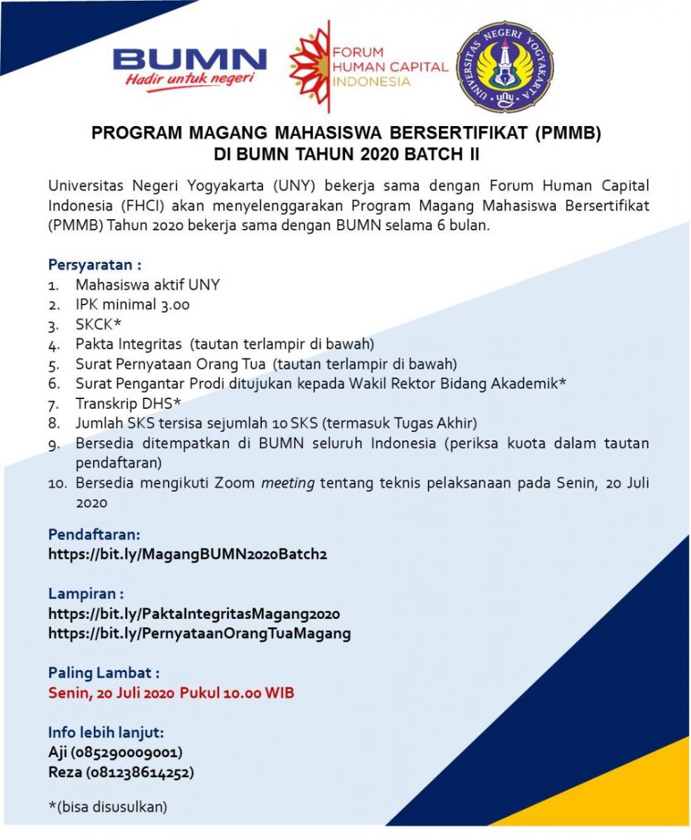Program Magang Mahasiswa Bersertifikat (PMMB) di BUMN Batch II tahun ...